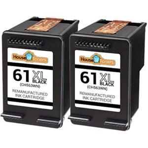 Houseoftoners Remanufactured Ink Cartridge Replacement for HP 61XL 61 XL for Hp Envy 4500 5530 5534 5535 Deskjet 1000 1056 1010 1510 1512 2540 3050 050A Officejet 2620 4630 (2 Black)