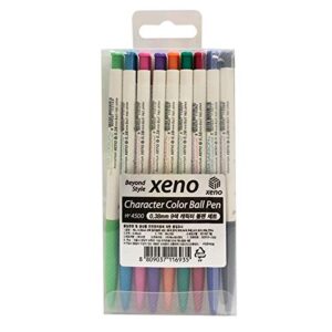 xeno new 0.38mm baby mikey character slim ball point pen 9 color set