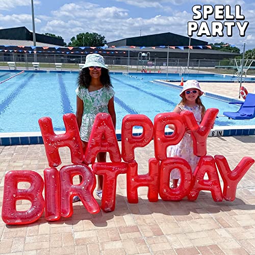 Pool Party Decorations Happy Birthday Pool Floats – Large Floating Letters Pool Party Decorations for Kids Birthday Party Decorations, Perfect for Summer Party Decor Birthday Banner Backdrop 