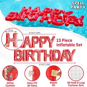 Pool Party Decorations Happy Birthday Pool Floats – Large Floating Letters Pool Party Decorations for Kids Birthday Party Decorations, Perfect for Summer Party Decor Birthday Banner Backdrop 