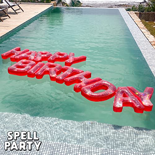 Pool Party Decorations Happy Birthday Pool Floats – Large Floating Letters Pool Party Decorations for Kids Birthday Party Decorations, Perfect for Summer Party Decor Birthday Banner Backdrop 