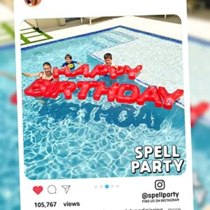 Pool Party Decorations Happy Birthday Pool Floats – Large Floating Letters Pool Party Decorations for Kids Birthday Party Decorations, Perfect for Summer Party Decor Birthday Banner Backdrop 