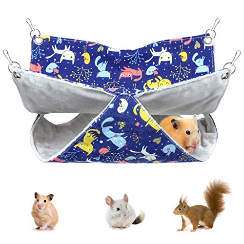 WBYJ Rat Hammock Bed Small Pet Cage Hammock, Soft Ferret Hammock,Small Animal Cage Accessories Double Bunkbed Hideouts Cave for Guinea Pig Ferret Squirrel Gerbil Rat Chinchilla Bunny Kitten