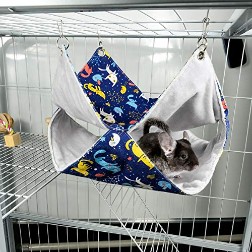 WBYJ Rat Hammock Bed Small Pet Cage Hammock, Soft Ferret Hammock,Small Animal Cage Accessories Double Bunkbed Hideouts Cave for Guinea Pig Ferret Squirrel Gerbil Rat Chinchilla Bunny Kitten