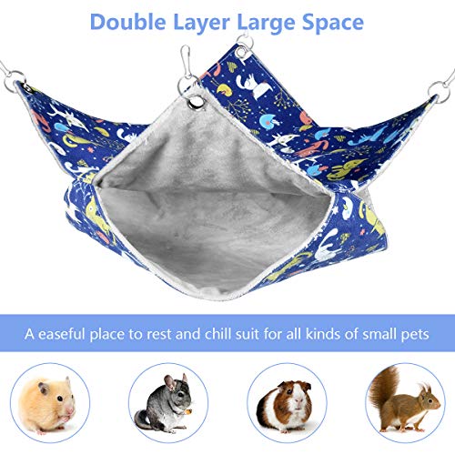 WBYJ Rat Hammock Bed Small Pet Cage Hammock, Soft Ferret Hammock,Small Animal Cage Accessories Double Bunkbed Hideouts Cave for Guinea Pig Ferret Squirrel Gerbil Rat Chinchilla Bunny Kitten