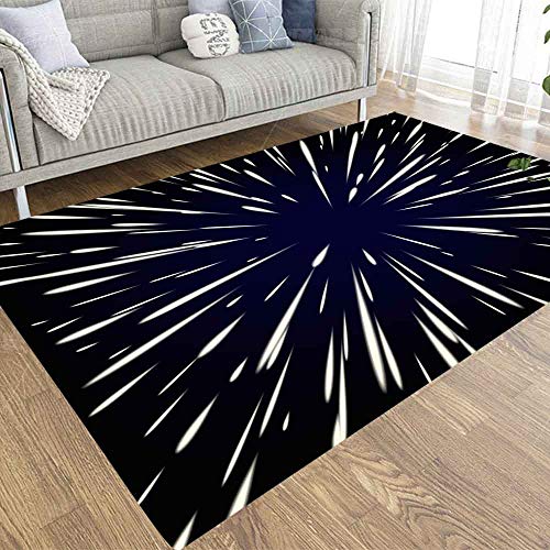 EMMTEEY Large Area Rugs, 5X7 Farmhouse Area Rug of Indoor Outdoor Kids,Boys,Girls Star Wars Flying Through The Stars Speed Light