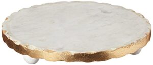 mud pie marble trivet, 1 1/4" x 8 1/2" dia, gold