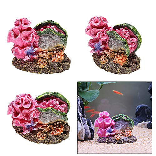 Danmu 1Pc of Polyresin Coral Ornaments, Aquarium Coral Decor for Fish Tank Aquarium Decoration 3 7/10" x 2 1/2" x 2 4/5"