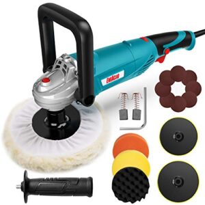 eneacro polisher, rotary car buffer polisher waxer, 1200w 7-inch/6-inch variable speed 1500-3500rpm, detachable handle perfect for boat,car polishing and waxing