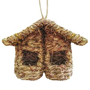 meric bird 2-pocket roosting hut, for hermit crab, hamster, crested gecko, snake, ball python shelter and hideaway for small birds