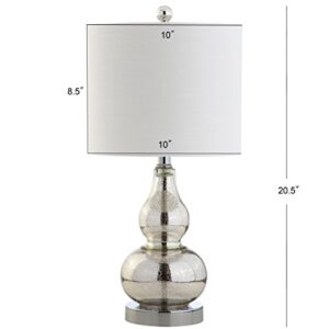 JONATHAN Y JYL1028C-SET2 Anya 20.5" Mini Glass Lamp(Set of 2) Transitional,Glam,Midcentury for Bedroom, Living Room, Office, College Dorm, Coffee Table, Bookcase, Silver, 2 Piece