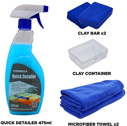 Visbella Clay Bars Auto Detailing Kit, Polishing, Lubricant and Waxing Kit for Car Detailing, Truck, SUV, Car Cleaning and Detailing Kit, with Extra Towel