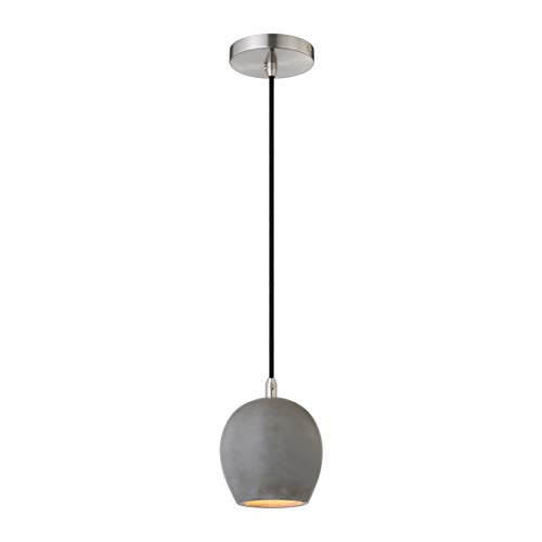 Amazon Basics Poly Globe Pendant Light - 6" x 6" x 30", Brushed Nickel