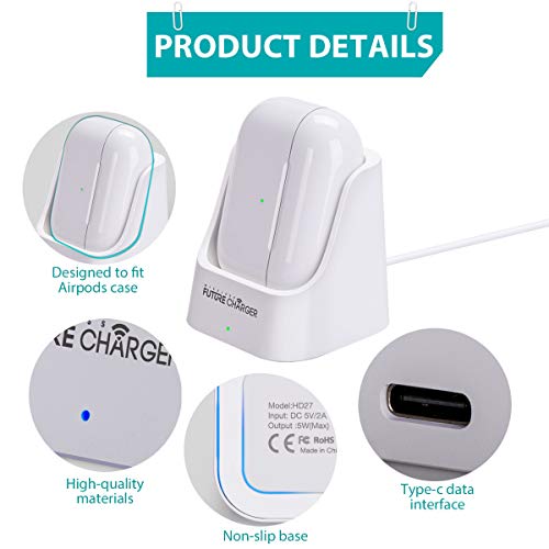 AirPod Charger, Wireless Charger for AirPods 3/2 and AirPods Pro, Groove Design and Anti-Slip Protection, Wireless AirPod Charger, AirPod Pro Charger Compatible with AirPods Pro Charging case -White