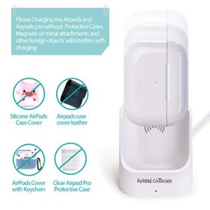 AirPod Charger, Wireless Charger for AirPods 3/2 and AirPods Pro, Groove Design and Anti-Slip Protection, Wireless AirPod Charger, AirPod Pro Charger Compatible with AirPods Pro Charging case -White