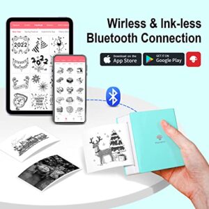 Phomemo Mini Pocket Printer M02 Inkless Note Sticker Printer for Phone, Portable Wireless Bluetooth Mini Thermal Printer for Gift, Study Buddy Printer for Kids DIY, Anatomy, Photo, Graphics, Journal