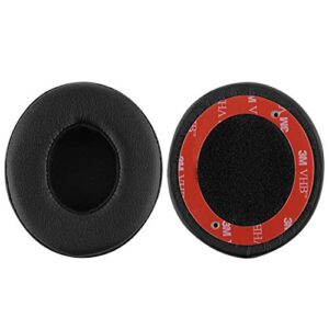 Geekria QuickFit Replacement Ear Pads for Beats Solo2 Wired, Solo2.0 Wired (B0518) Headphones Earpads, Headset Ear Cushion Repair Parts (Black)