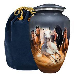 trupoint memorials cremation urns for human ashes - decorative urns, urns for human ashes female & male, urns for ashes adult female, funeral urns - horse, large