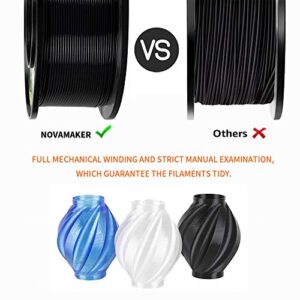 NOVAMAKER PETG Black Filament 1.75mm ,Toughness Enhanced petg Vacuum Sealed,Accuracy +/- 0.02mm, 1kg(2.2lbs) Spool, 3D Filament petg