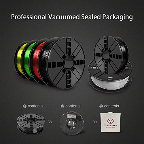 NOVAMAKER PETG Black Filament 1.75mm ,Toughness Enhanced petg Vacuum Sealed,Accuracy +/- 0.02mm, 1kg(2.2lbs) Spool, 3D Filament petg