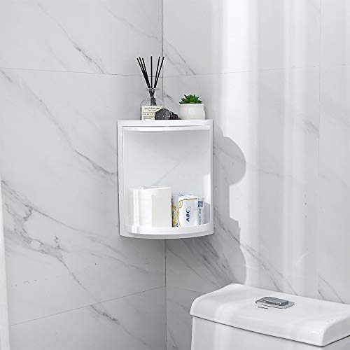 bretoes Multifunction Bathroom Kitchen Corner Locker Cosmetic Storage Rack Cabinet Storage Shelf Rotating Triangle Shelf (Single Layer)