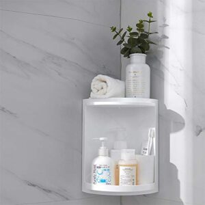 bretoes Multifunction Bathroom Kitchen Corner Locker Cosmetic Storage Rack Cabinet Storage Shelf Rotating Triangle Shelf (Single Layer)