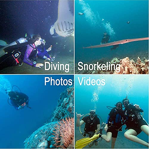 Nisso Professional Snorkeling Underwater Phone case Swimming Diving Case Photo Video Waterproof Protective Housing for Galaxy and iPhone Series Smartphones with Lanyard (Black-Blue)