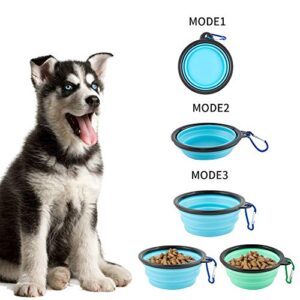 Collapsible Dog Bowls, Travel Dog Cat Water Bowl Portable Foldable Food Dishes with Carabiner Clip for Traveling, Hiking, Walking (Pack of 5)