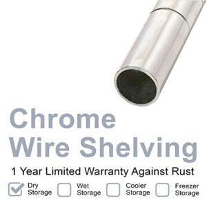 Economy Wire Shelving Starter Unit, 4 Tier, Nickel Chrome, 18"W, x 36"L, x 74"H