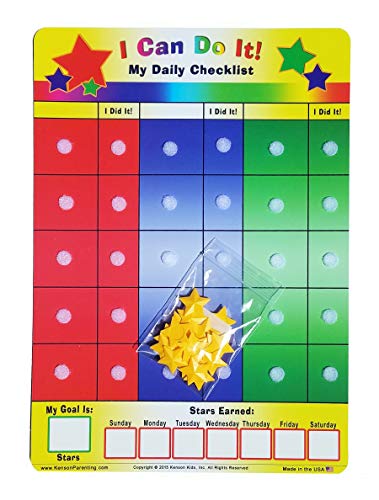 Kenson Kids I Can Do It! My Daily Checklist Reward Chart Replacement Board & Stars