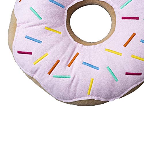 MABEL HOME Throw Pillow 14", Donut, 3D Digital Print Decorative Comfortable Soft Plush Funny Food Shaped Pillow, Seat Pad Cushion for Couch, Chair, Floor, Sofa (Pink)