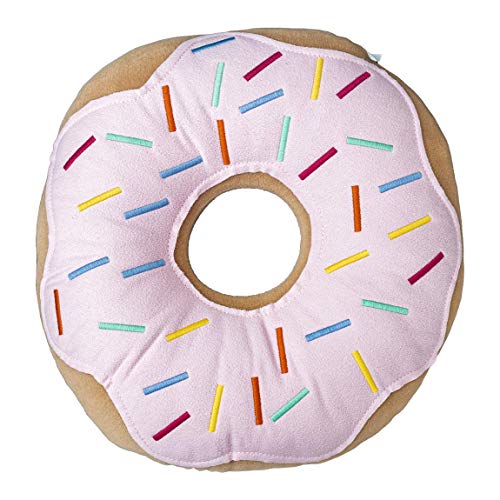 MABEL HOME Throw Pillow 14", Donut, 3D Digital Print Decorative Comfortable Soft Plush Funny Food Shaped Pillow, Seat Pad Cushion for Couch, Chair, Floor, Sofa (Pink)