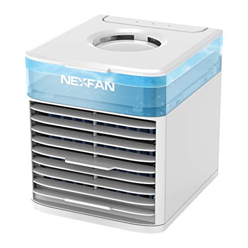 Portable Air Conditioner Fan, Mini Evaporative Cooler Personal Air Cooler with 7 Colors Light Changing, 3 Fan Speed, Super Quiet Humidifier Misting Fan for Home Office Bedroom, Wearable AC