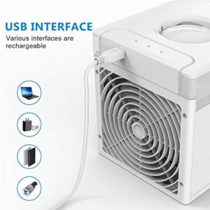 Portable Air Conditioner Fan, Mini Evaporative Cooler Personal Air Cooler with 7 Colors Light Changing, 3 Fan Speed, Super Quiet Humidifier Misting Fan for Home Office Bedroom, Wearable AC