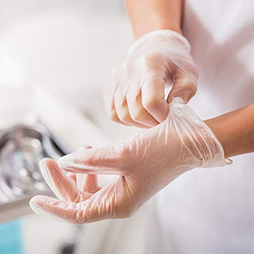 Basic Medical Clear Vinyl Exam Gloves - Latex-Free & Powder-Free - VGPF3002 (Case of 1,000), Medium