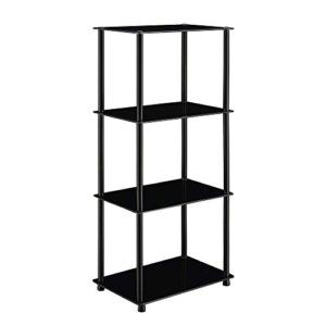 convenience concepts designs2go classic 4-tier tower, black glass