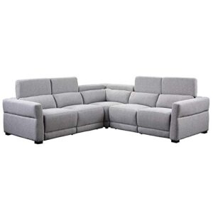 steve silver isla gray tweed fabric power reclining sectional