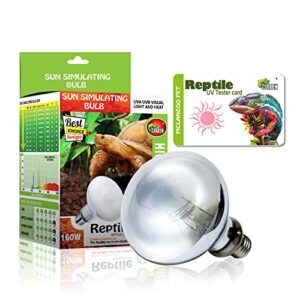 mclanzoo reptile heat lamp 160w basking spot heat bulb/lamp/light uva uvb mercury self-ballasted vapor bulb high intensity sun simulating bulb for reptile and amphibian