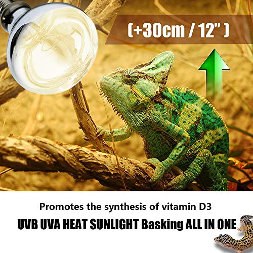 MCLANZOO Reptile Heat Lamp 160W Basking Spot Heat Bulb/Lamp/Light UVA UVB Mercury Self-ballasted Vapor Bulb High Intensity Sun Simulating Bulb for Reptile and Amphibian