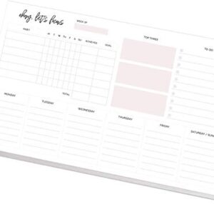 Weekly Planner Sticky Notepad / 10" x 6" Habit Tracker Repositionable Desk Pad/Motivational Weekly to-Do Pad