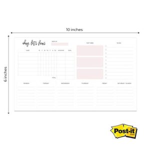 Weekly Planner Sticky Notepad / 10" x 6" Habit Tracker Repositionable Desk Pad/Motivational Weekly to-Do Pad