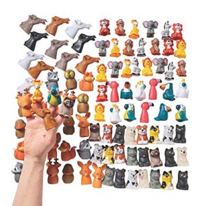 bulk animal finger puppet assortment - 96 pc. - toys - 96 pieces