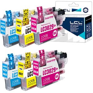 lcl compatible ink cartridge replacement for brother lc3029 xxl lc30293pk lc30293pks lc3029c lc3029m lc3029y high yield mfc-j6535dw j6535dwxl j6935dw j5830dw j5830dwxl j5930dw (6-pack 2c2m2y)