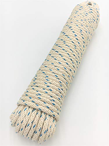 GREAT WHITE BLUTRACE® SASH Cord #10 Made in USA, 5/16" x 100ft. Hank, Cotton Tie Down Camping, Clothesline, Rigging, Crafts, Theatre, Window Replacement Entertainment Spot Cord DIY Home Improvement