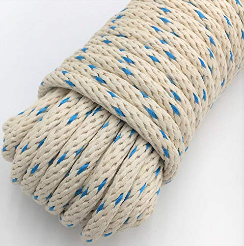 GREAT WHITE BLUTRACE® SASH Cord #10 Made in USA, 5/16" x 100ft. Hank, Cotton Tie Down Camping, Clothesline, Rigging, Crafts, Theatre, Window Replacement Entertainment Spot Cord DIY Home Improvement