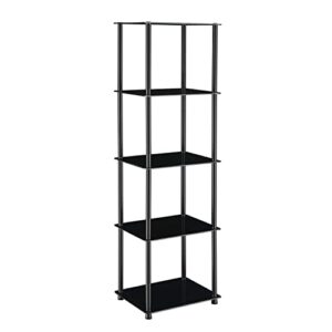 convenience concepts designs2go classic glass 5 tier tower, black glass