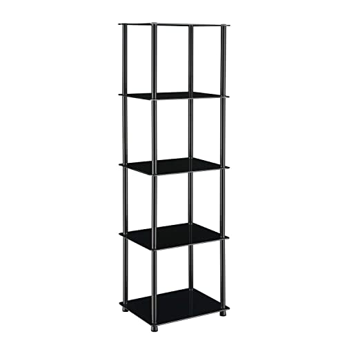 Convenience Concepts Designs2Go Classic Glass 5 Tier Tower, Black Glass