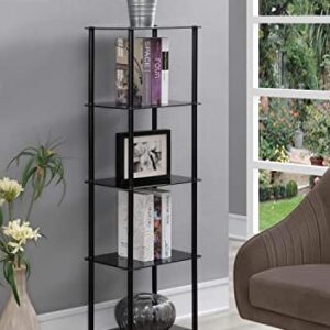 Convenience Concepts Designs2Go Classic Glass 5 Tier Tower, Black Glass