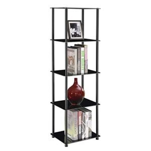 Convenience Concepts Designs2Go Classic Glass 5 Tier Tower, Black Glass