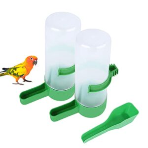 qx-pet supplies 2pcs automatic bird feeder bird waterer & feeder parakeet hanging food dispenser bird cage accessories for parrots budgie, cockatiel, lovebirds (60 ml / 2.03 oz)